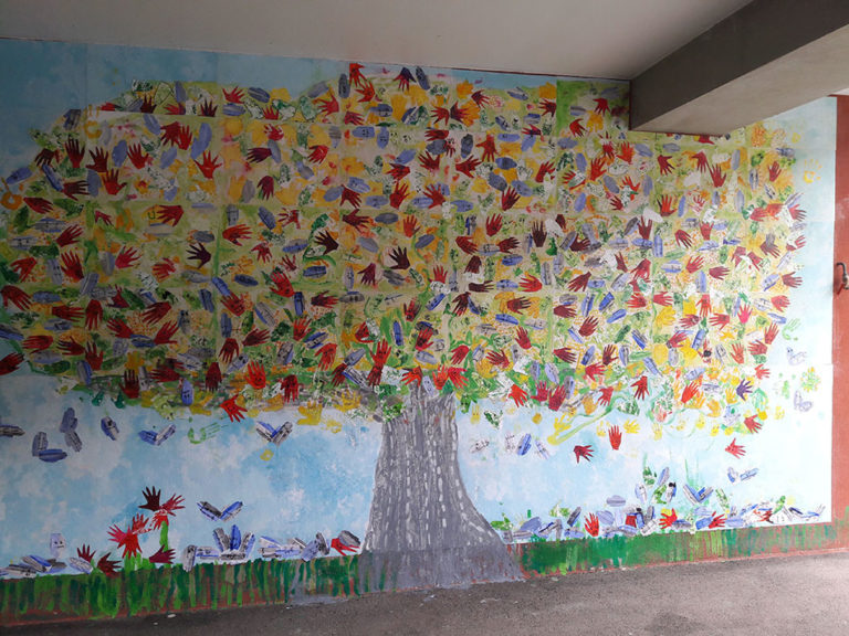 Fresque à la maternelle E.Tabarly « Carolyn Arts